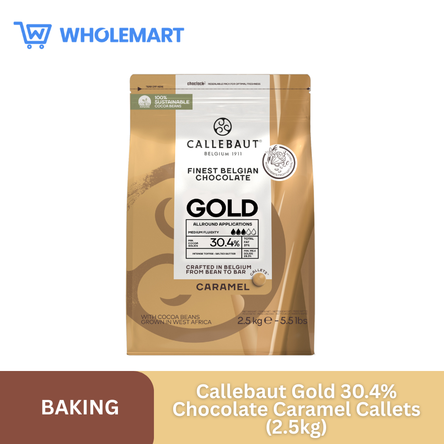 Callebaut Gold 30.4% Chocolate Caramel Callets (2.5kg) – Wholemart