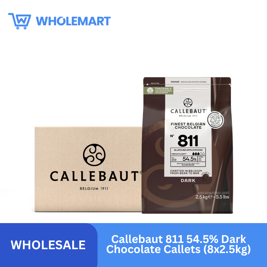 Callebaut 811 54.5% Dark Chocolate Callets (8x2.5kg) – Wholemart