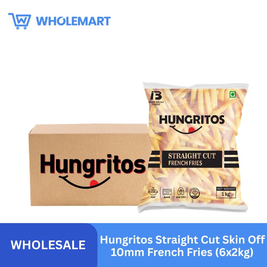 Hungritos Straight Cut Skin Off 10mm French Fries (6x2kg) – Wholemart
